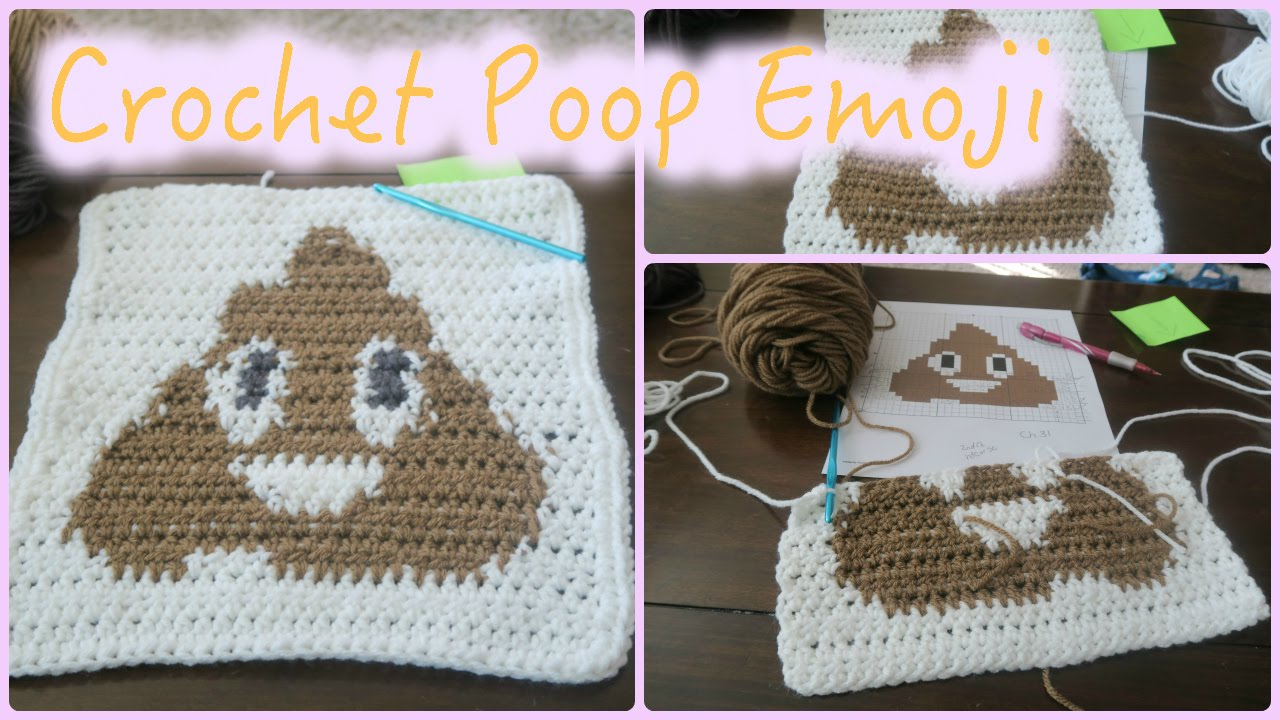 Crochet Emoji Pillow Poop Emoji Crochet Topiccraft