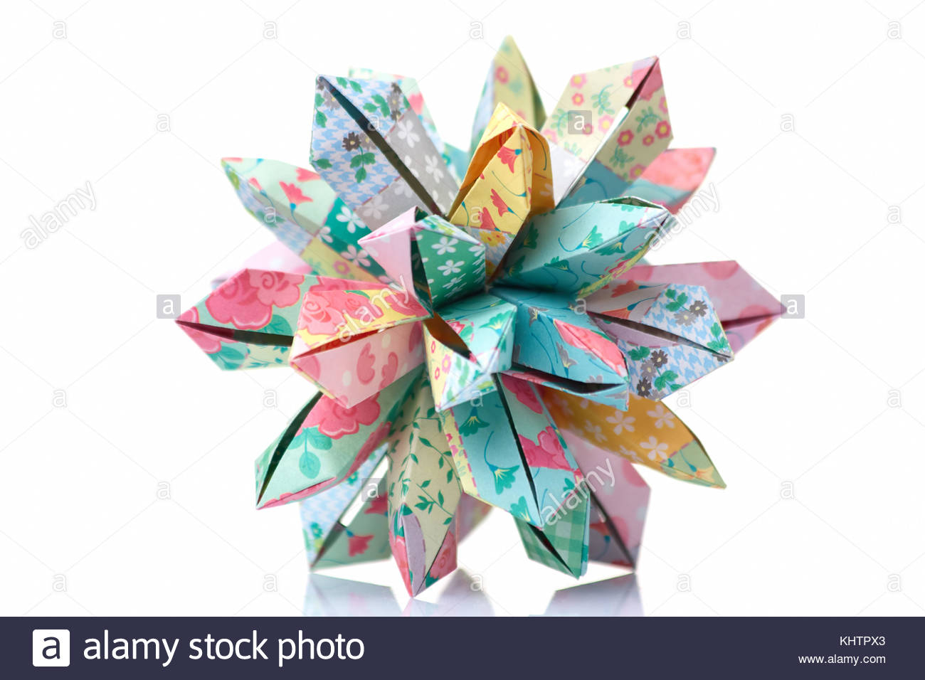 Origami Paper Flowers Origami Paper Flower Kusudama Stock Photos ...