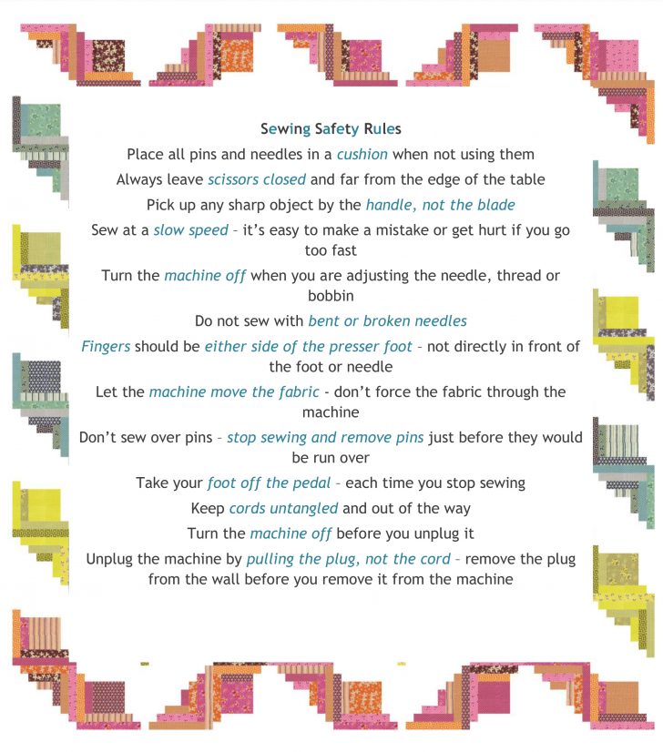 Sewing Printables Free Free Printable Sewing Safety Rules Pdf Stash For ...